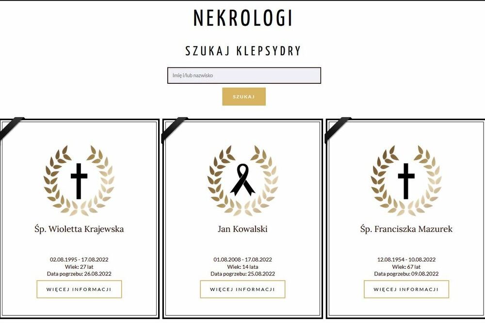 E-nekrologi - Olimp Zduńska Wola